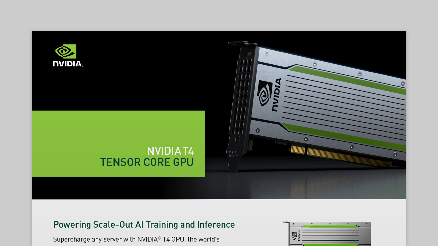 Discover NVIDIA T4 Data Center GPUs 58 OFF Discover NVIDIA T4 Data Center GPUs 58 OFF