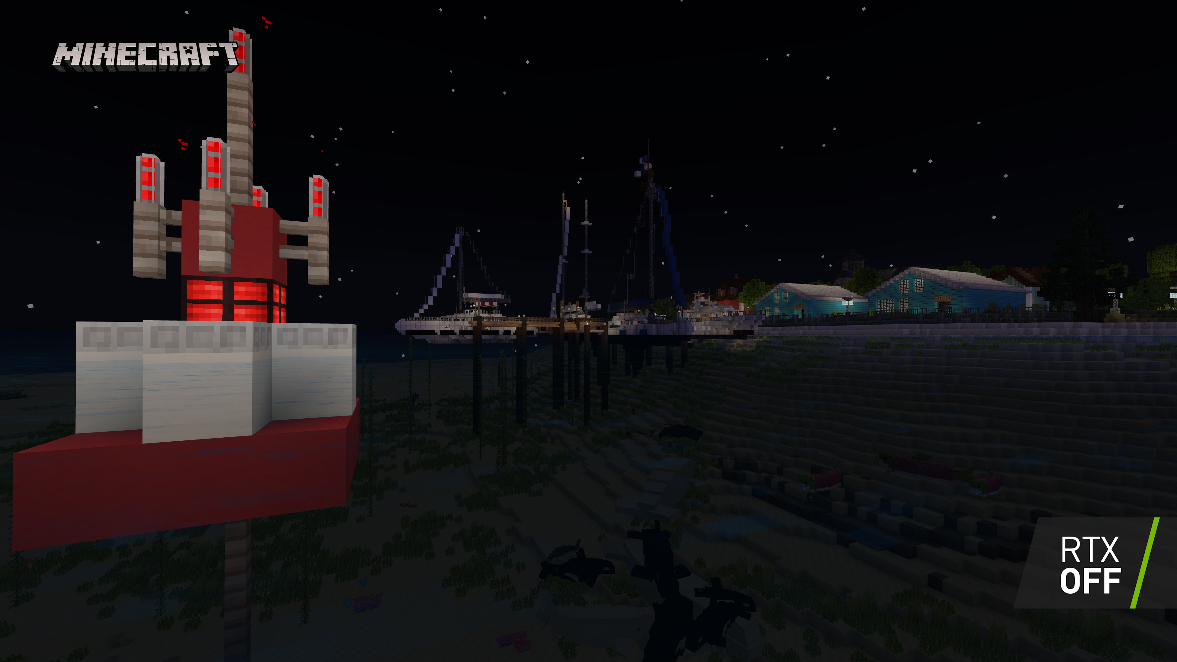 Minecraft RTX Fins 'n Flippers RTX ON-OFF Interactive Comparison #002