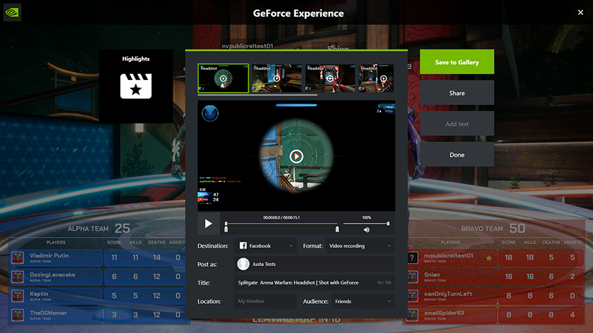 Splitgate: Arena Warfare Adds NVIDIA Highlights As Part Of Major Game ...
