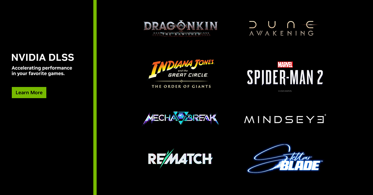 DLSS 4 Multi Frame Generation, Stellar Blade와 Dune: Awakening 등 8개 게임에 ...