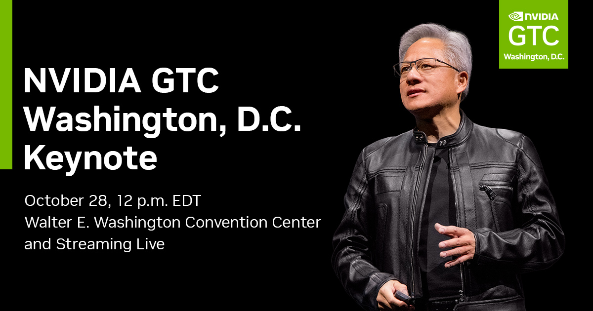NVIDIA GTC Washington D.C. Keynote | Jensen Huang | Oct 28, 2025 | 12 p.m. EDT